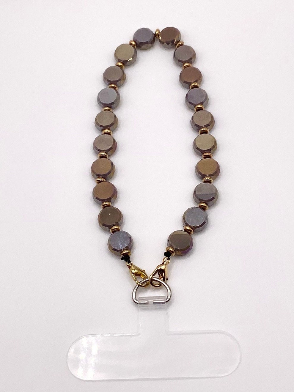 10" Hand Beaded Cell Phone Bracelet Lanyard W/ Case Tab | Never Drop ...