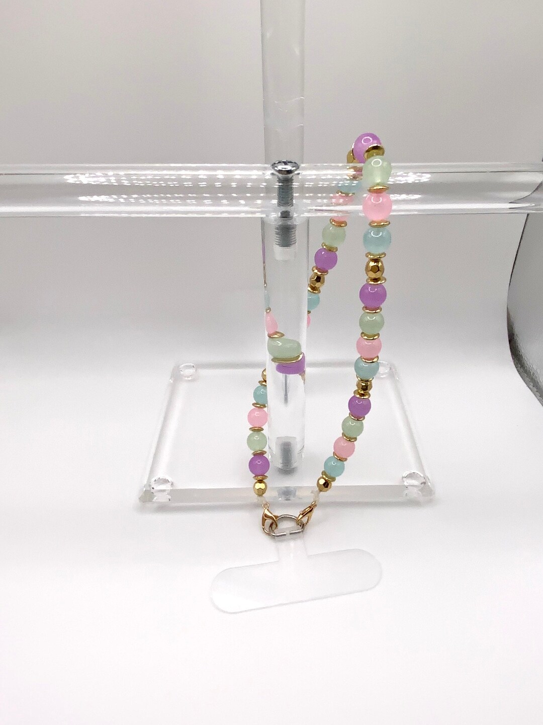 12" Hand Beaded Cell Phone Bracelet Lanyard W/ Case Tab | Never Drop ...