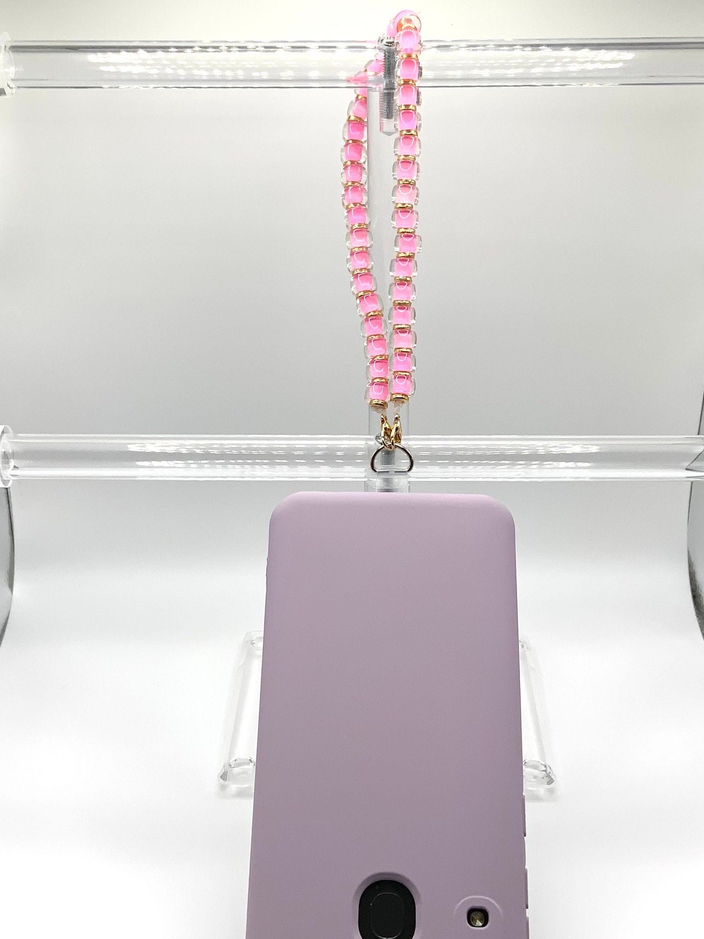 11" Hand Beaded Cell Phone Bracelet Lanyard W/ Case Tab | Never Drop ...