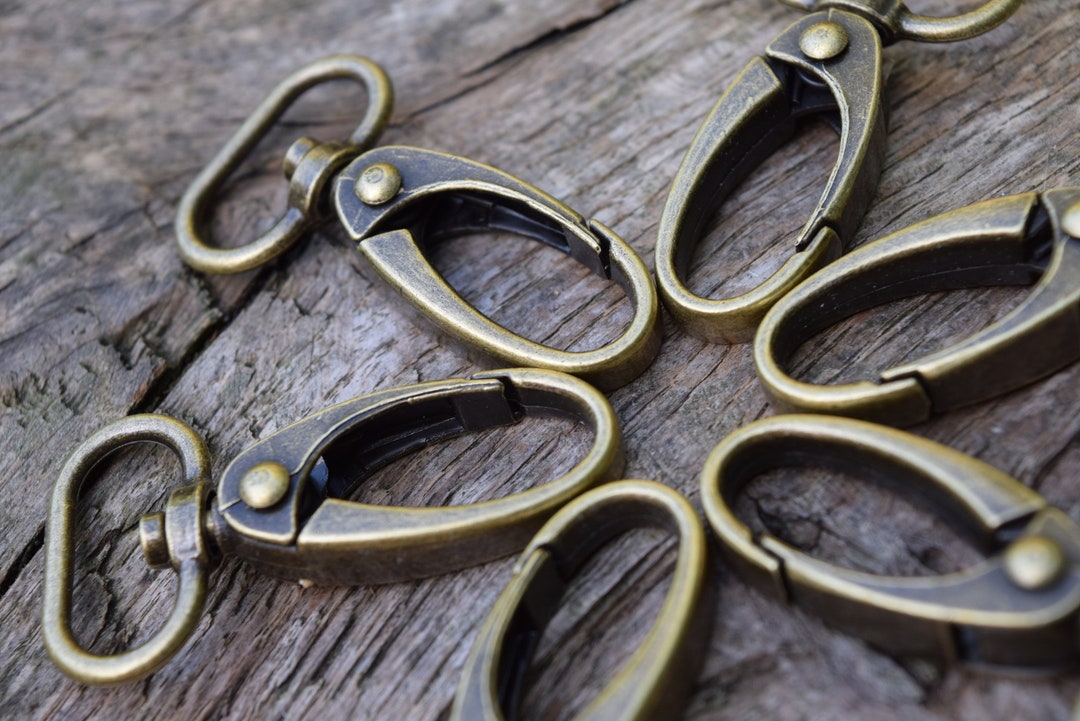 Metal Swivel LOBSTER CLAW CLASPS Trigger Clips Snap Hook Antique Brass ...