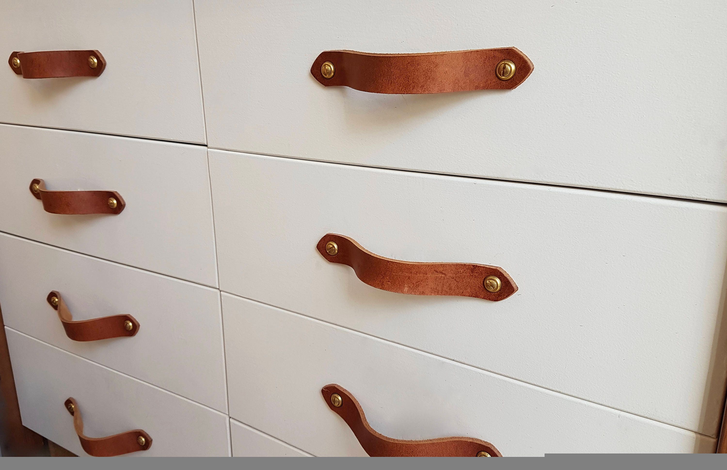 Handmade Full Grain Leather Strap Handle Dark Brown for | Etsy