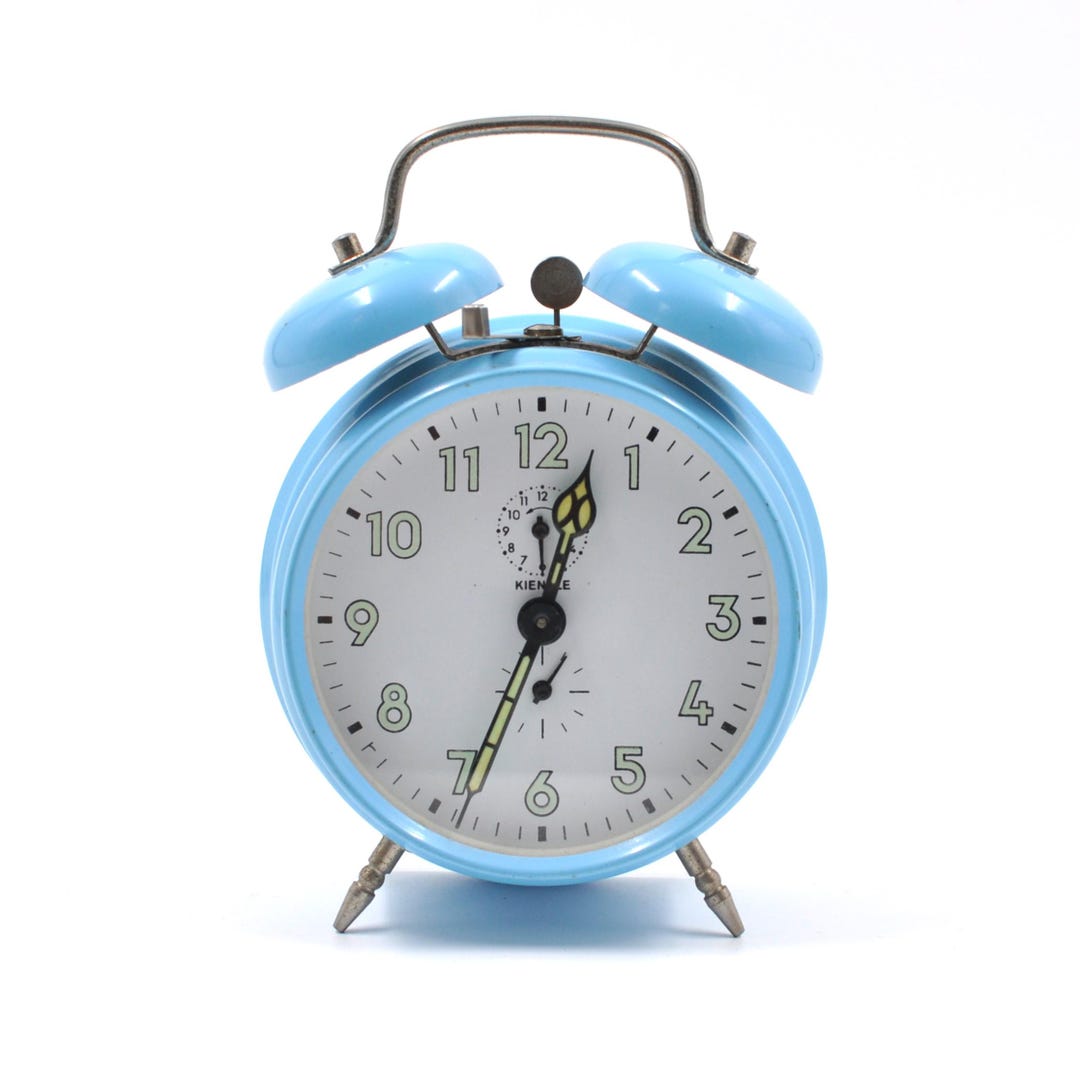 Vintage Blue Alarm Clock - Kienzle - Mechanical Wind-up Alarm Clock ...