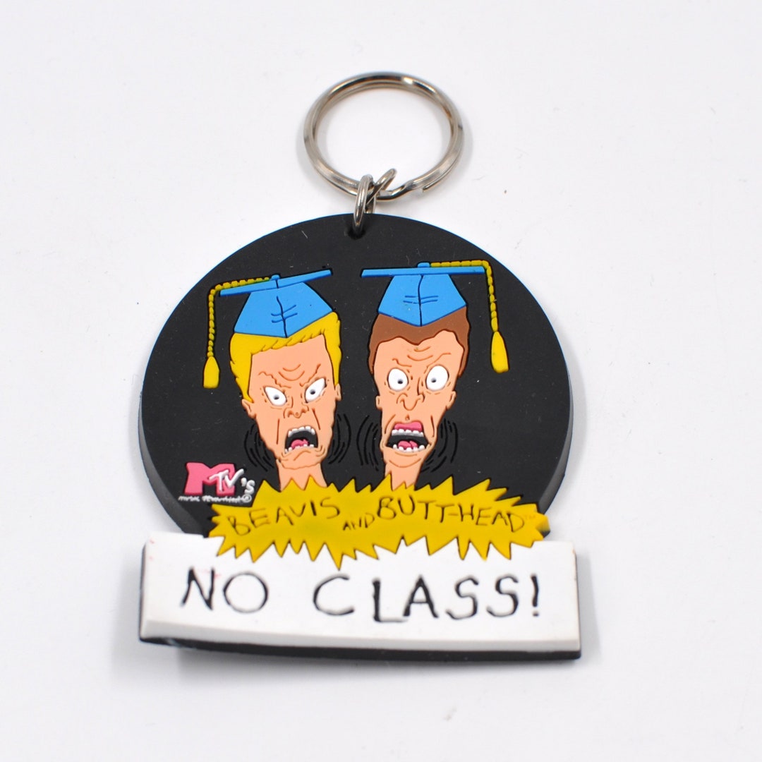 Beavis and Butthead MTV No Class Keychain 1993 1990s Cartoon Mike Judge ...
