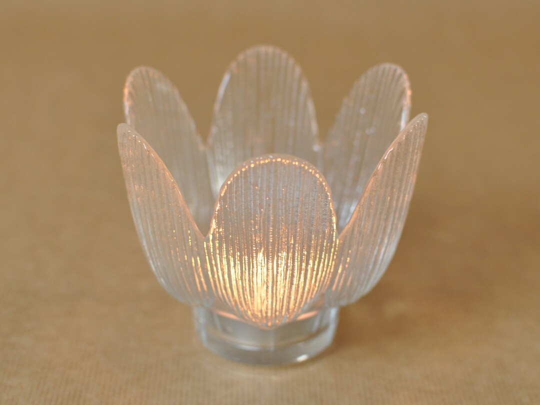 Václav Zajíc Lotus Candle Holder for Libochovice Clear Glass Bowl or ...