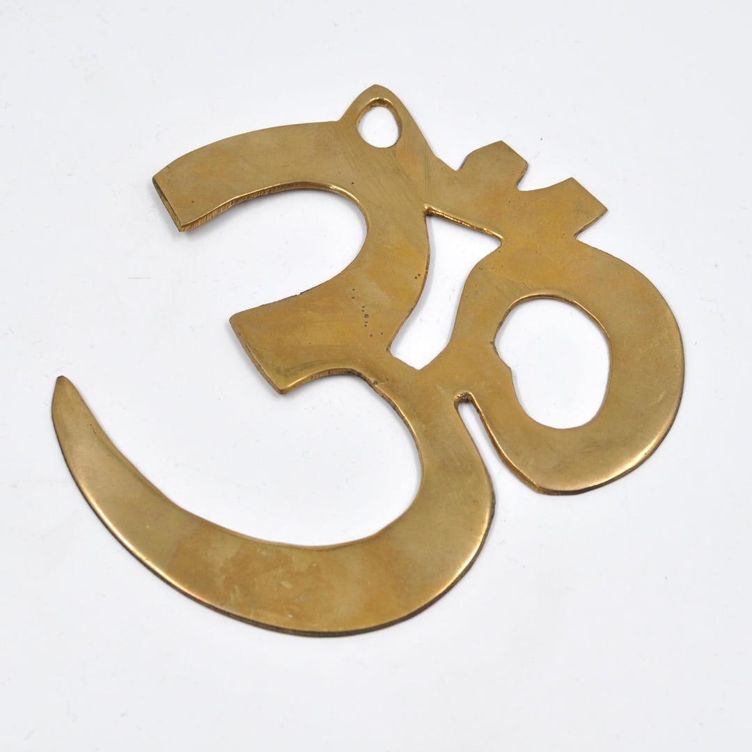 Vintage Large Brass Ohm Wall Hanging - Aum Om ॐ Sign - Hinduism Mantra ...