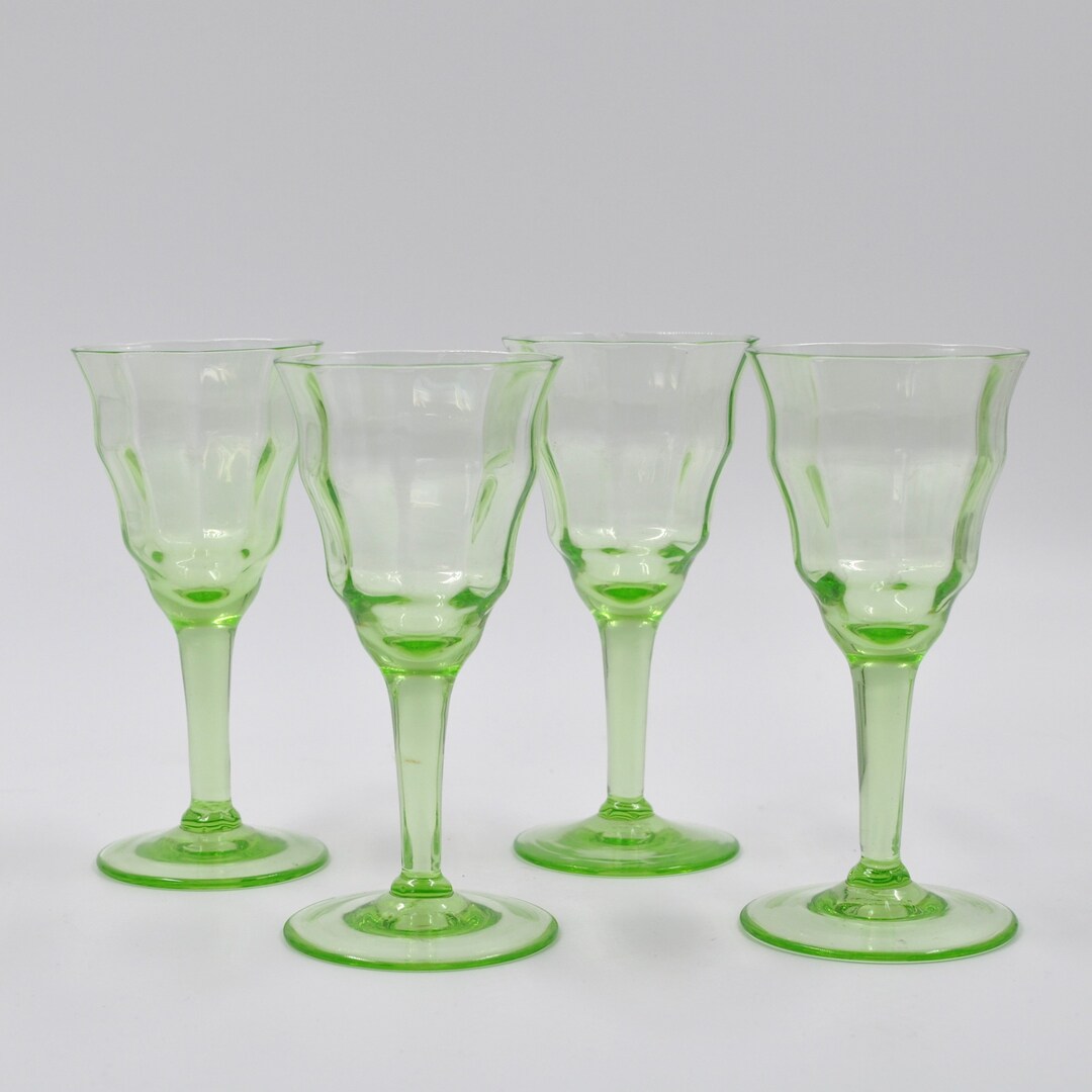 Uranium Glass Port Glasses - Leerdam, Holland - Antique Liquor Glass ...