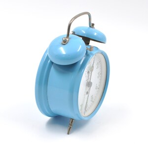 Vintage Blue Alarm Clock Kienzle Mechanical Wind-up Alarm Clock Metal ...