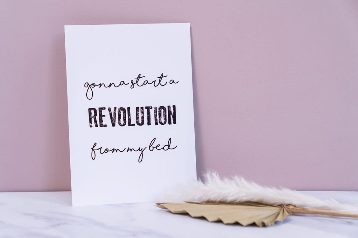 Gonna Start a Revolution from my Bed Oasis lyrics Print | Etsy