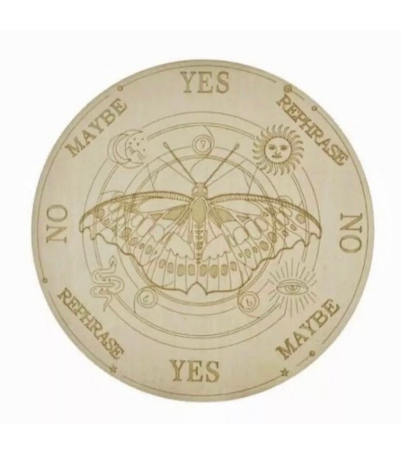 Wooden Pendulum Board With Butterfly Divination Energy Carved Plate ...
