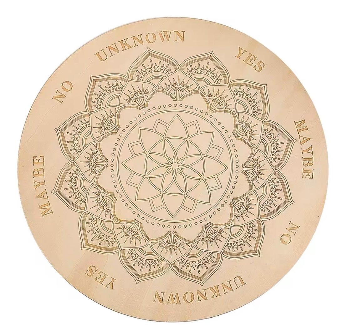 Wooden Pendulum Board With Mandala Divination Energy Plate Healing ...