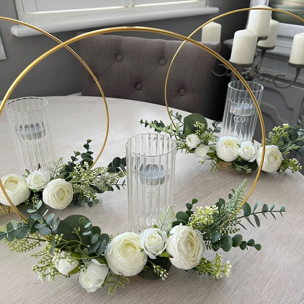 Floral Hoop Centerpiece - Etsy UK