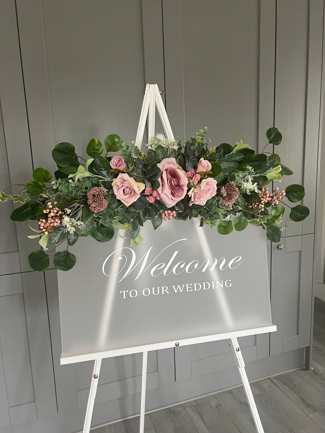 Artificial Faux Dusty Pink Floral Wedding Décor Swag 90cmsx25cms ...
