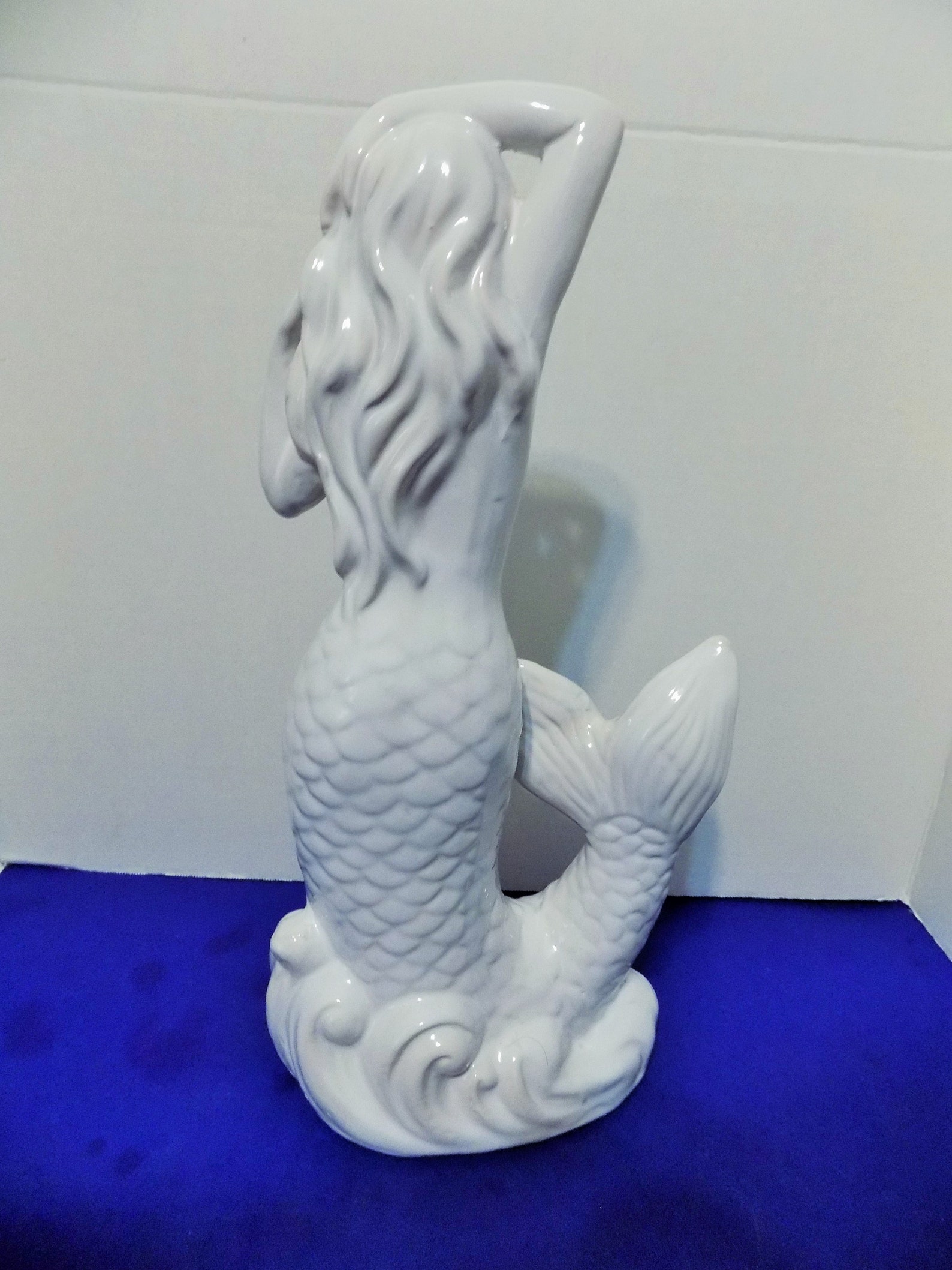 NEW Ceramic Mermaids Figurine Sculpture Nautical Ocean Fish | Etsy