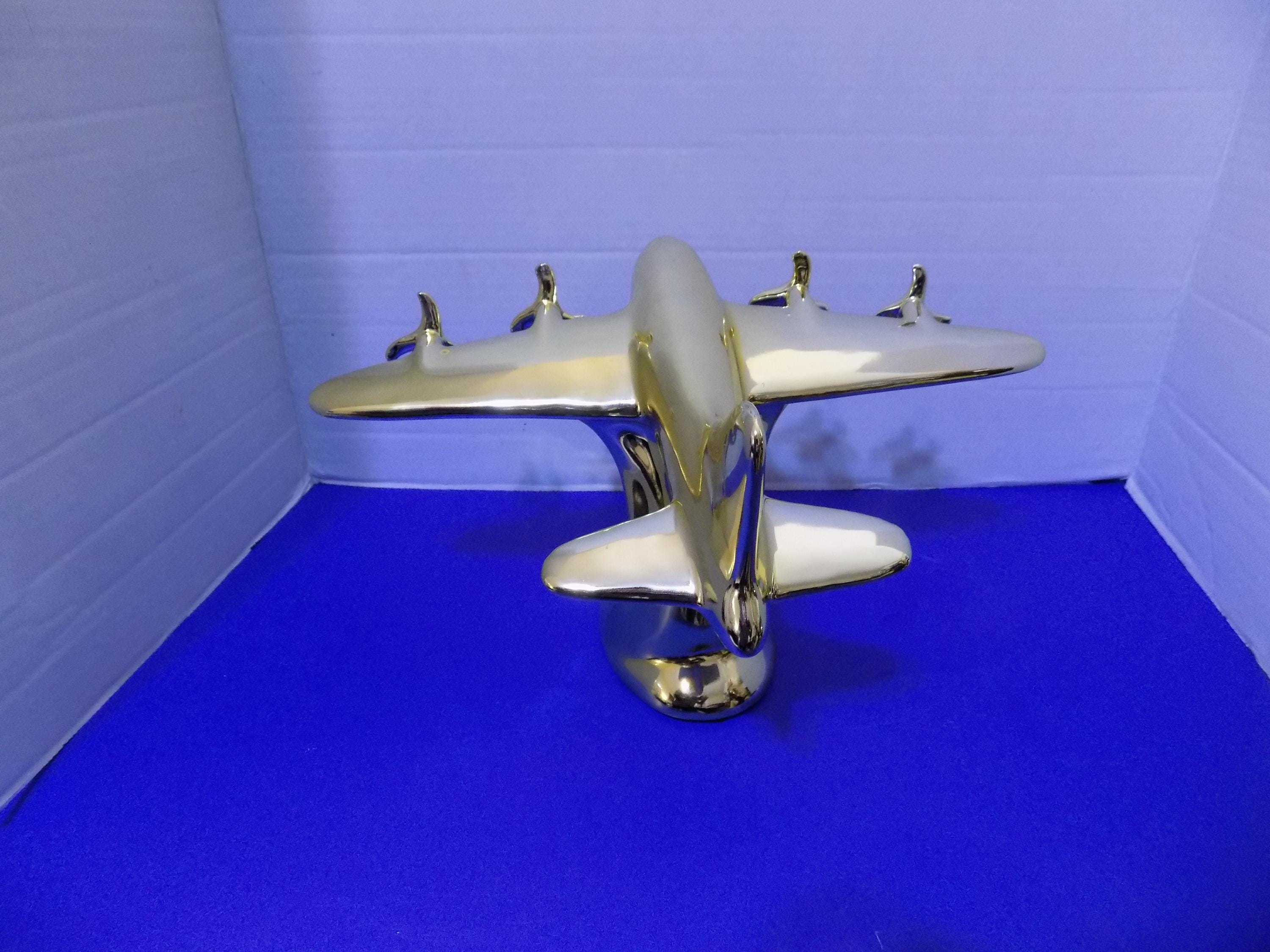 NEW Vintage Style Ceramic Propeller Airplane Statue Figurine Model ...