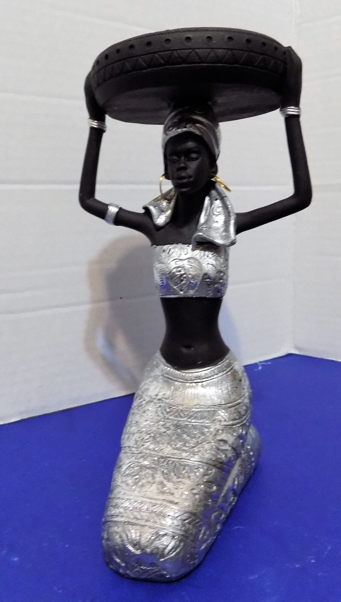 NEW Black African Queen Statue Figurine Candle Holder - Etsy