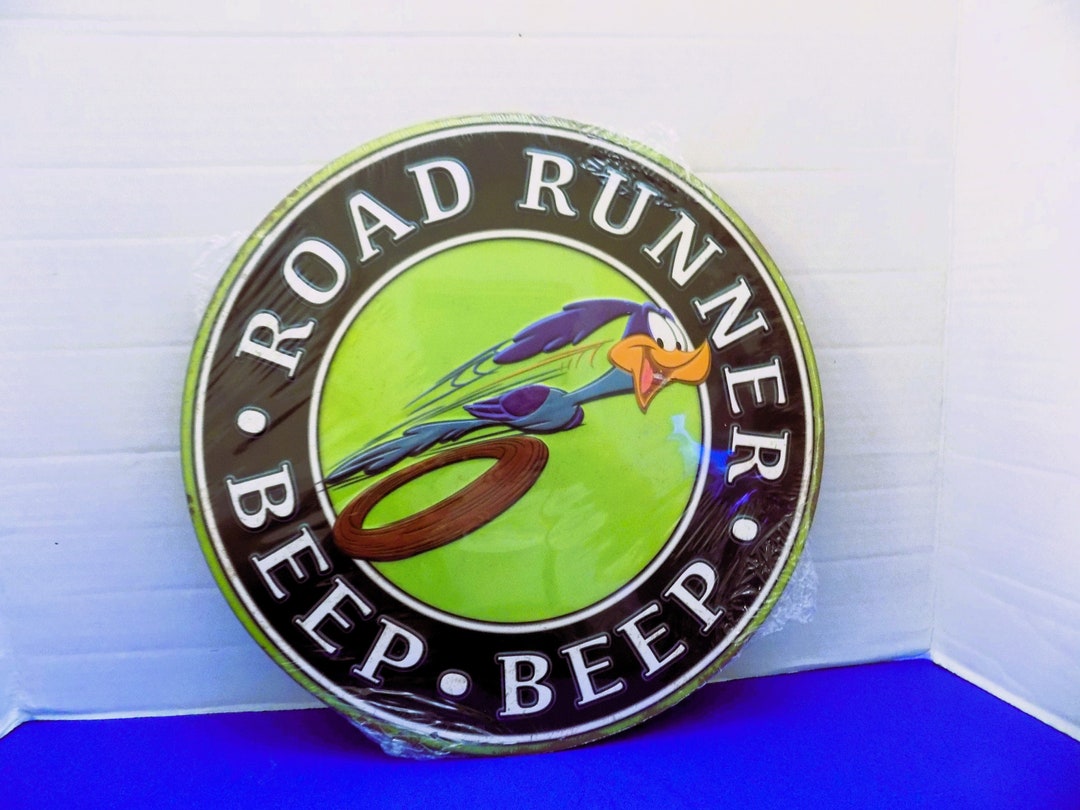 NEW Road Runner Beep Beep 12" Embossed Tin Metal Sign Man Cave Garage ...