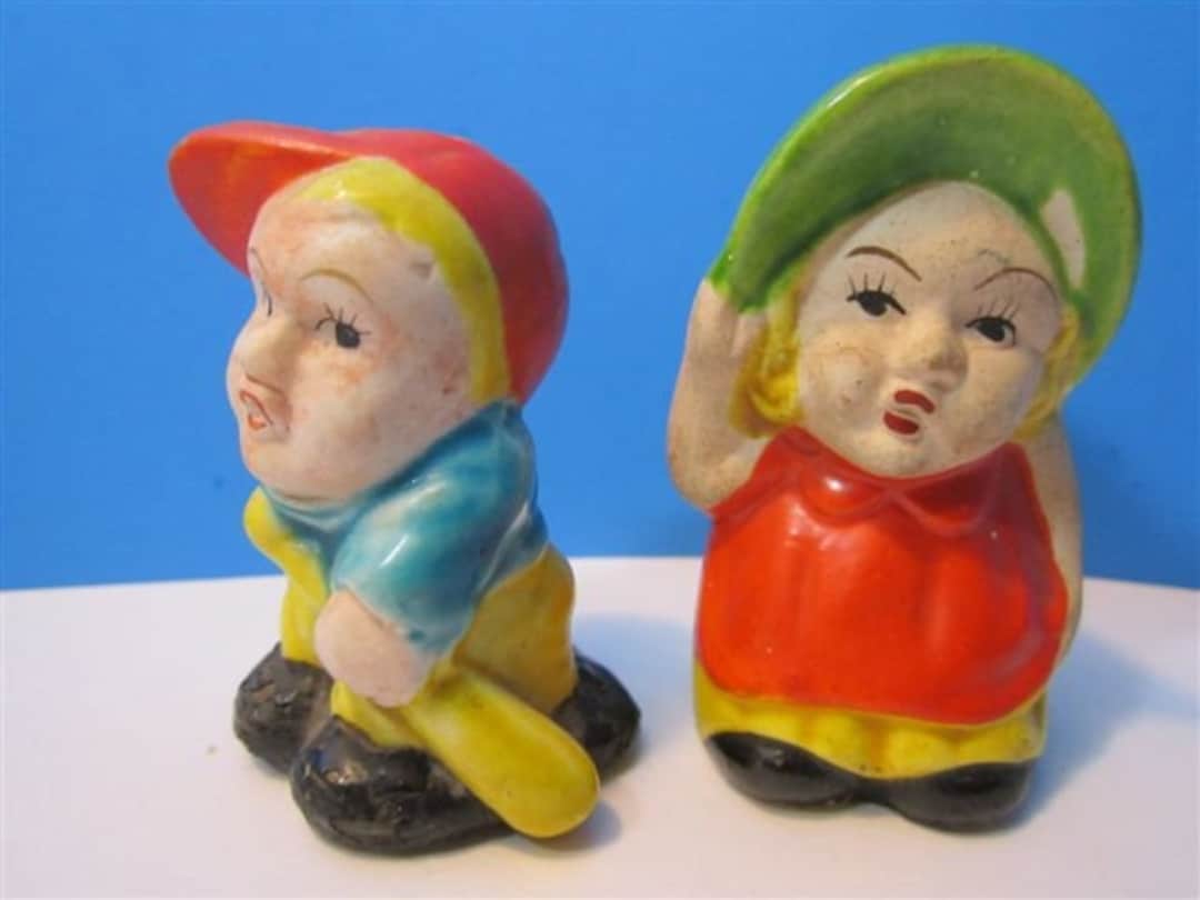 Vintage Ceramic Boy Girl Kids Salt and Pepper Shakers Japan - Etsy