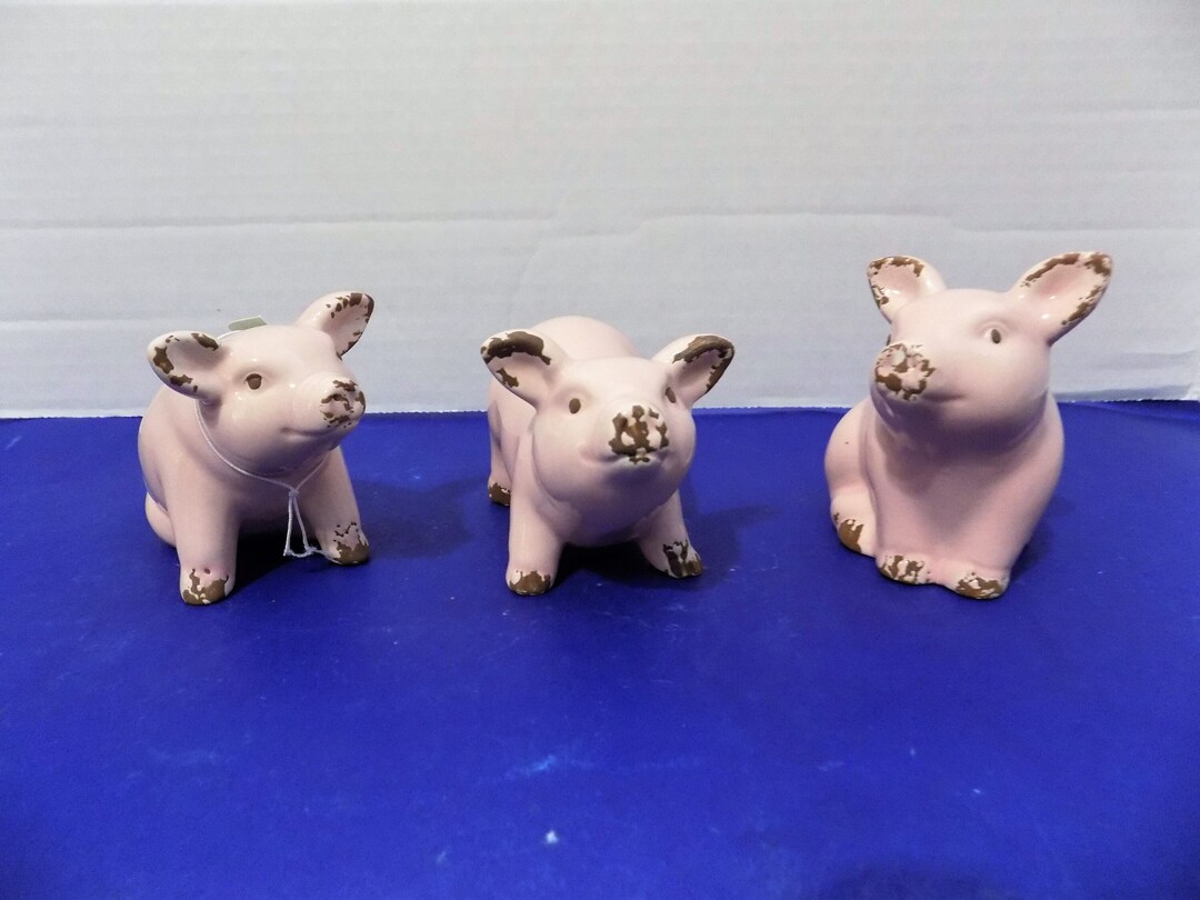 NEW Ceramic Pigs Rustic Home Animal Farm House Decor Set of 3 #2A - Etsy