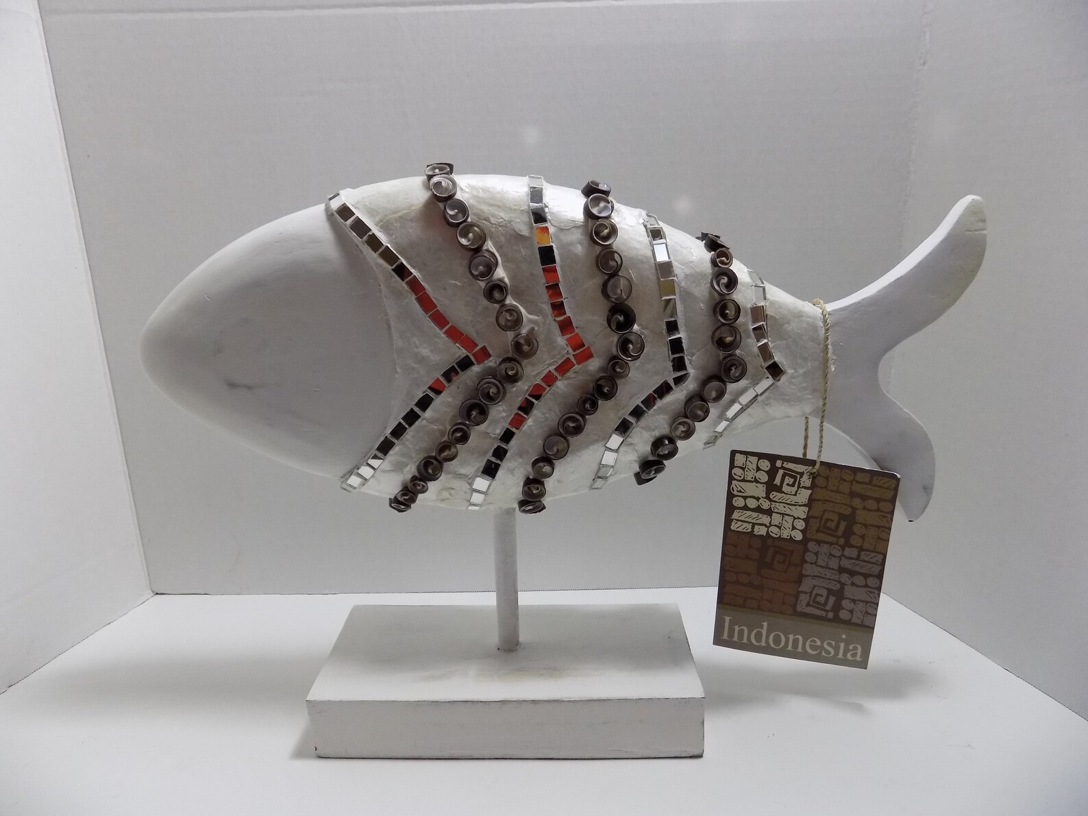 NEW Wood Carved Sea Shell Fish Statue Figurine Nautical - Etsy