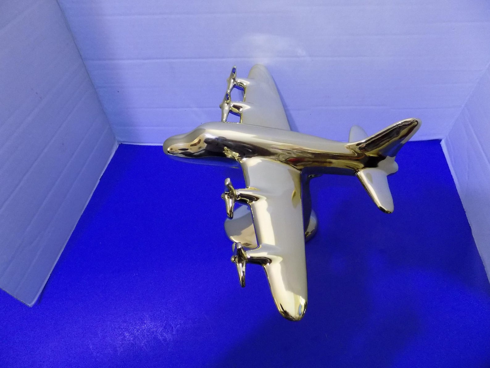 NEW Vintage Style Ceramic Propeller Airplane Statue Figurine Model ...