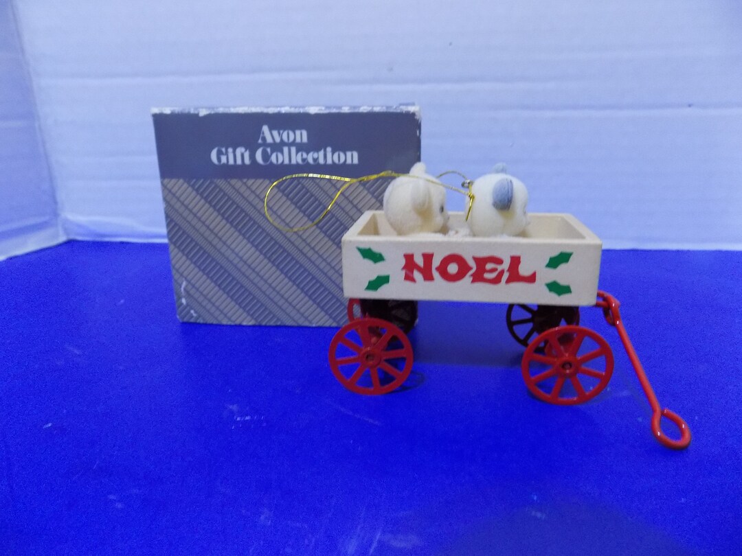 Vintage Avon Teddy Bear Ornament Collection Teddies in Wagon - Etsy