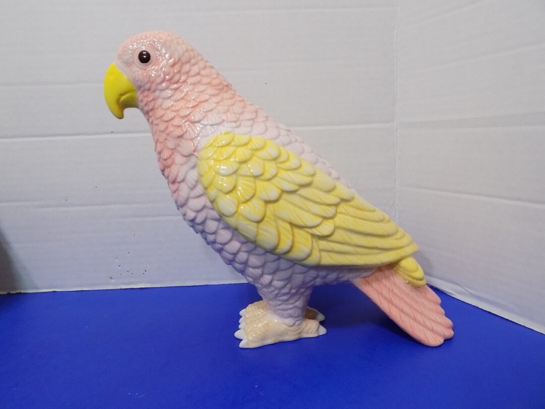 NEW Ceramic Parrots Statue Figurine Tropical Home Decor Birds - Etsy