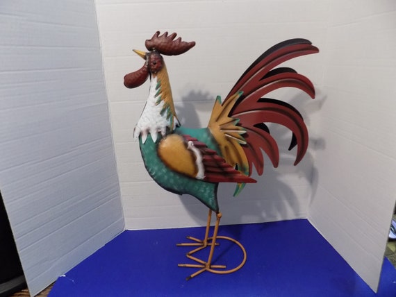 New Metal Rooster Chicken Figurine Sculpture Home Decor - Etsy