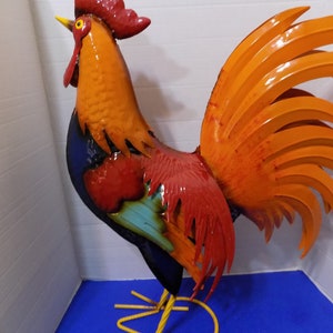 New Large Rooster Chicken Figurine Sculpture Statue Country Rustic Farm ...