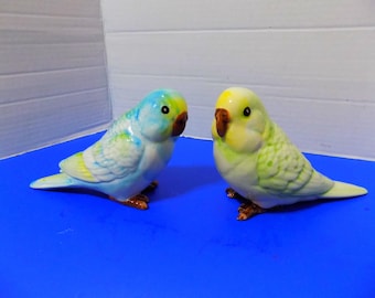 NEW Ceramic Parrots Statue Figurine Tropical Home Decor Birds - Etsy