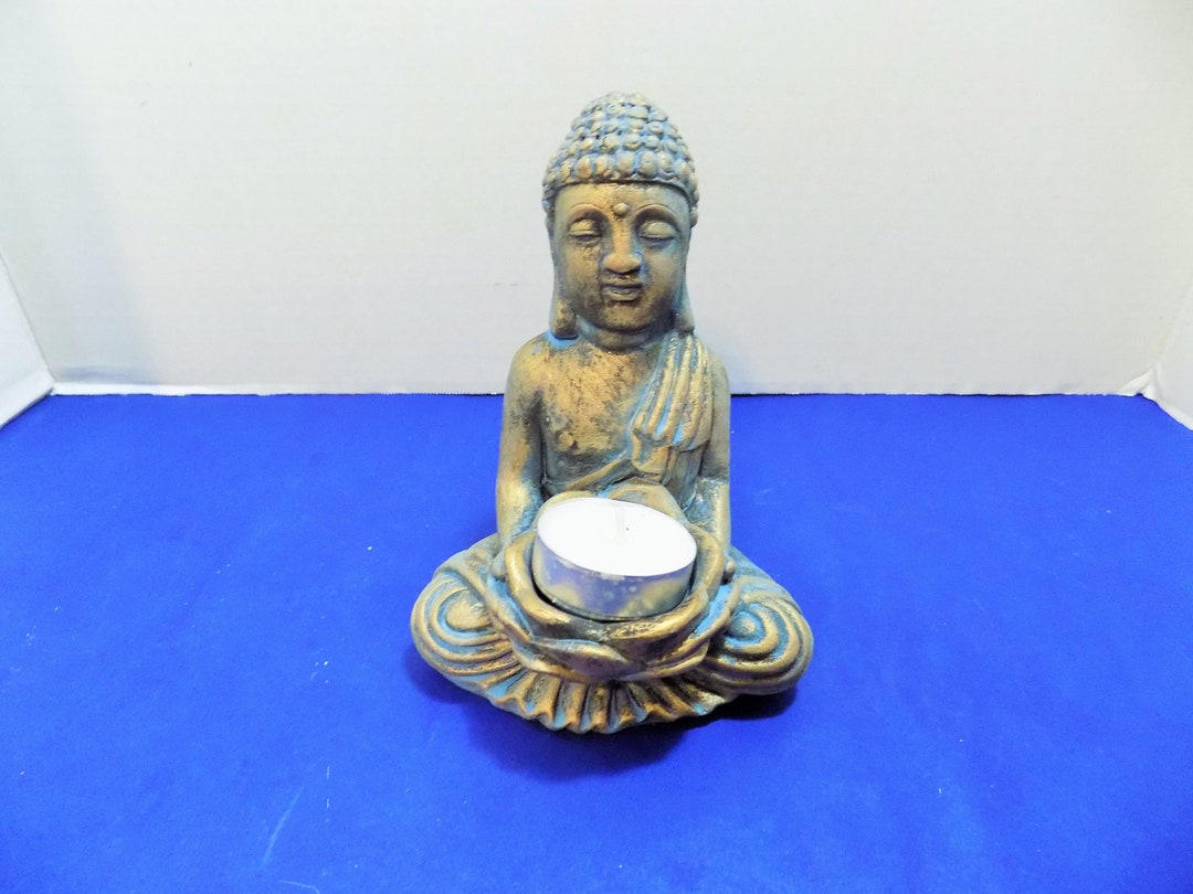 New Buddha Tea Candle Holder Statue Figurine - Etsy