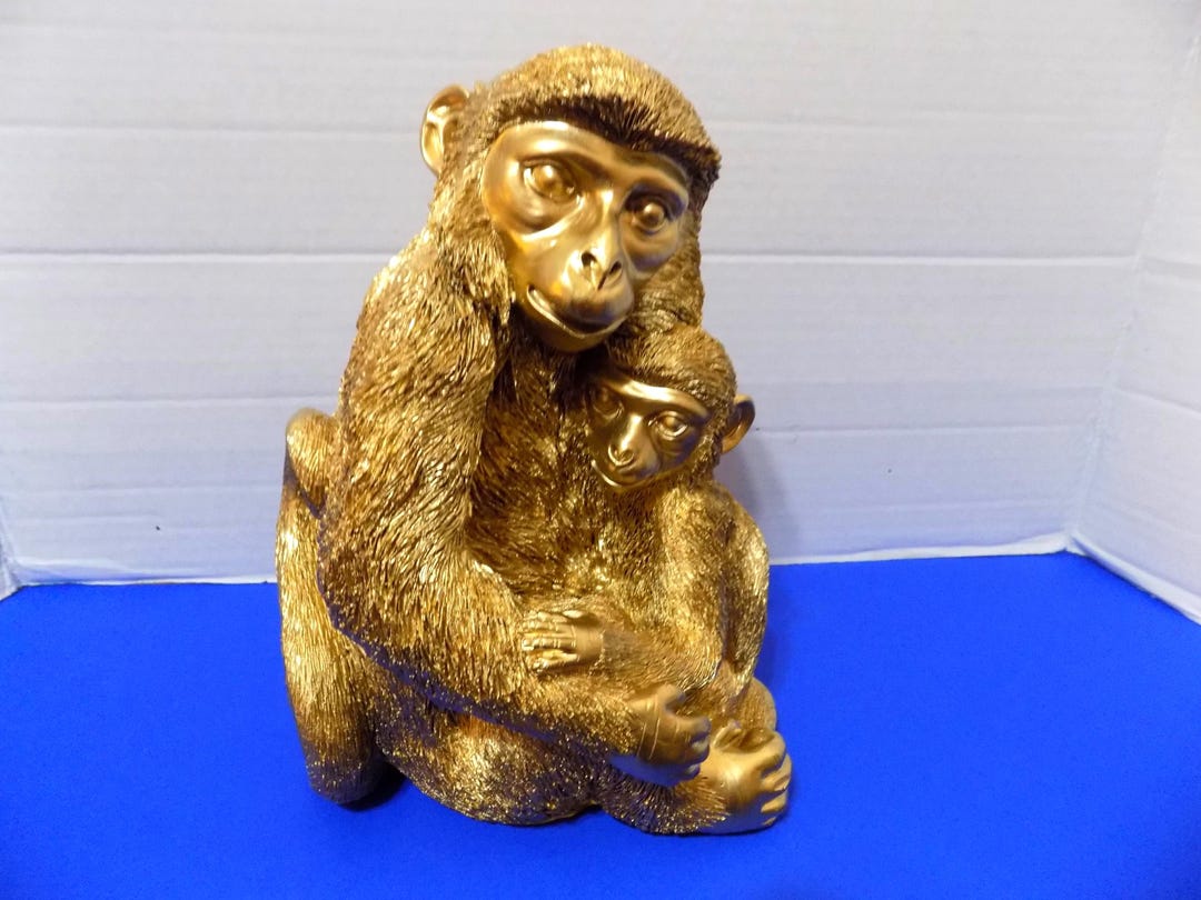 NEW Monkey & Baby Ape Statue Figurine Home Decor Chimp Gorilla - Etsy