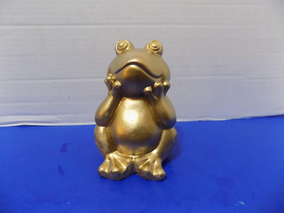 NEW Gold Frog Figurine Statue Frogs Plaster - Etsy