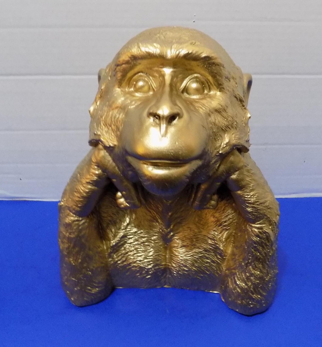 NEW Monkey Ape Statue Posing for Photo Figurine Home Decor Chimp ...