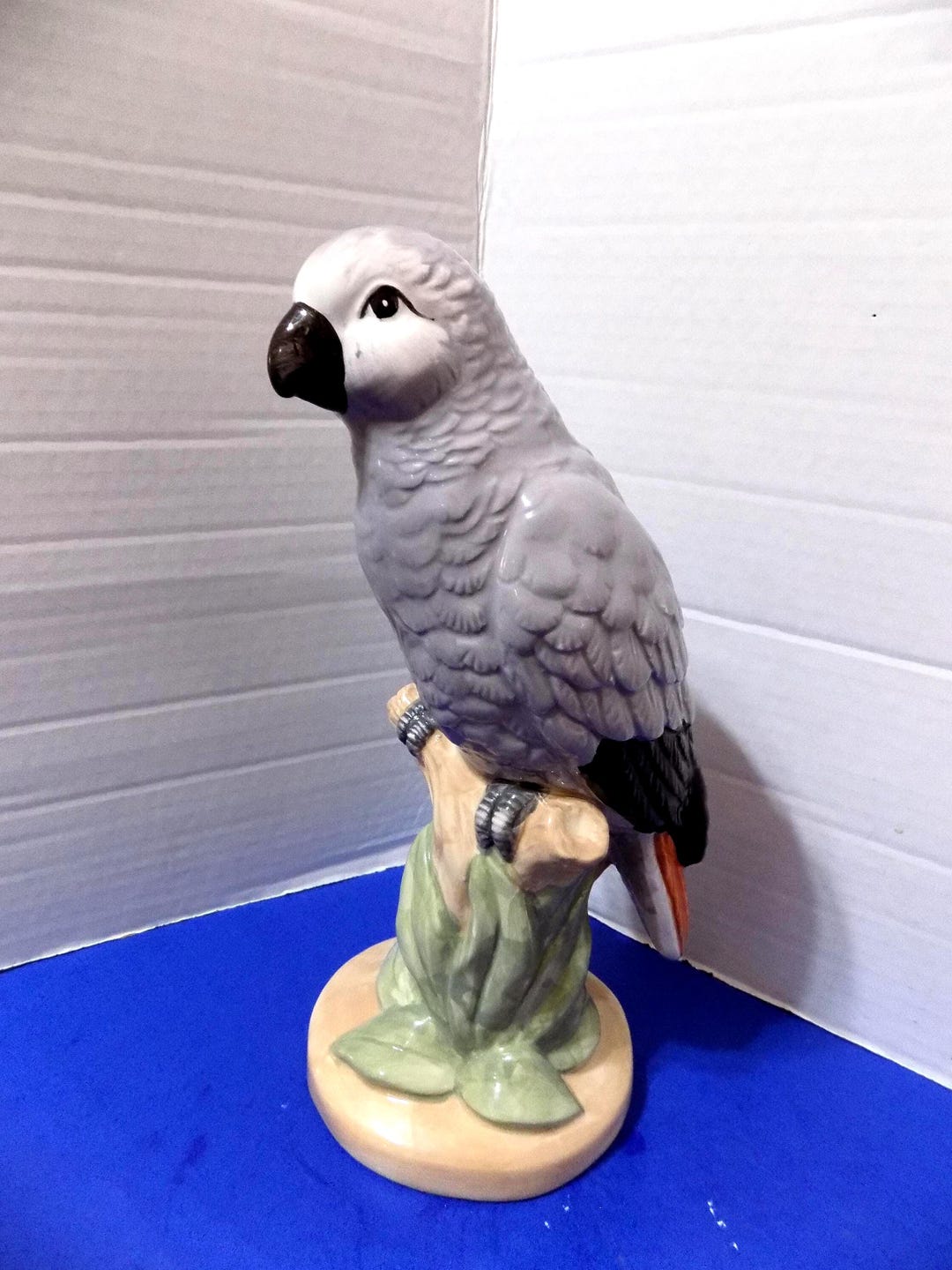 NEW Ceramic Parrots Statue Figurine Tropical Home Decor Birds African ...