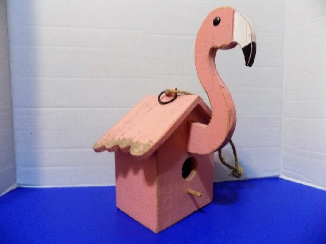 NEW Wood Flamingo Bird House Tropical Florida Home Decor - Etsy