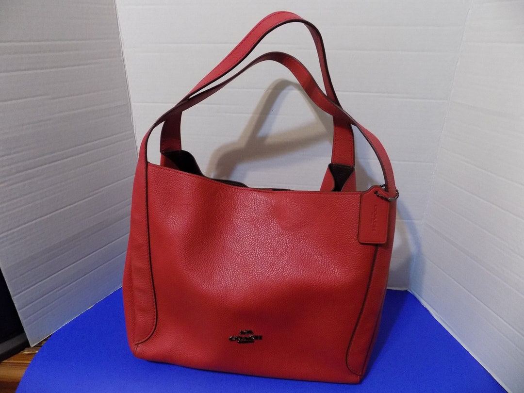 Coach Hadley Hobo Red 73549 Shoulder Bag Tote Classic Modern Purse ...