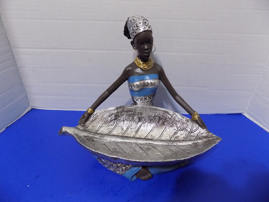 NEW Black African Queen Statue Figurine Tray Candy Dish - Etsy