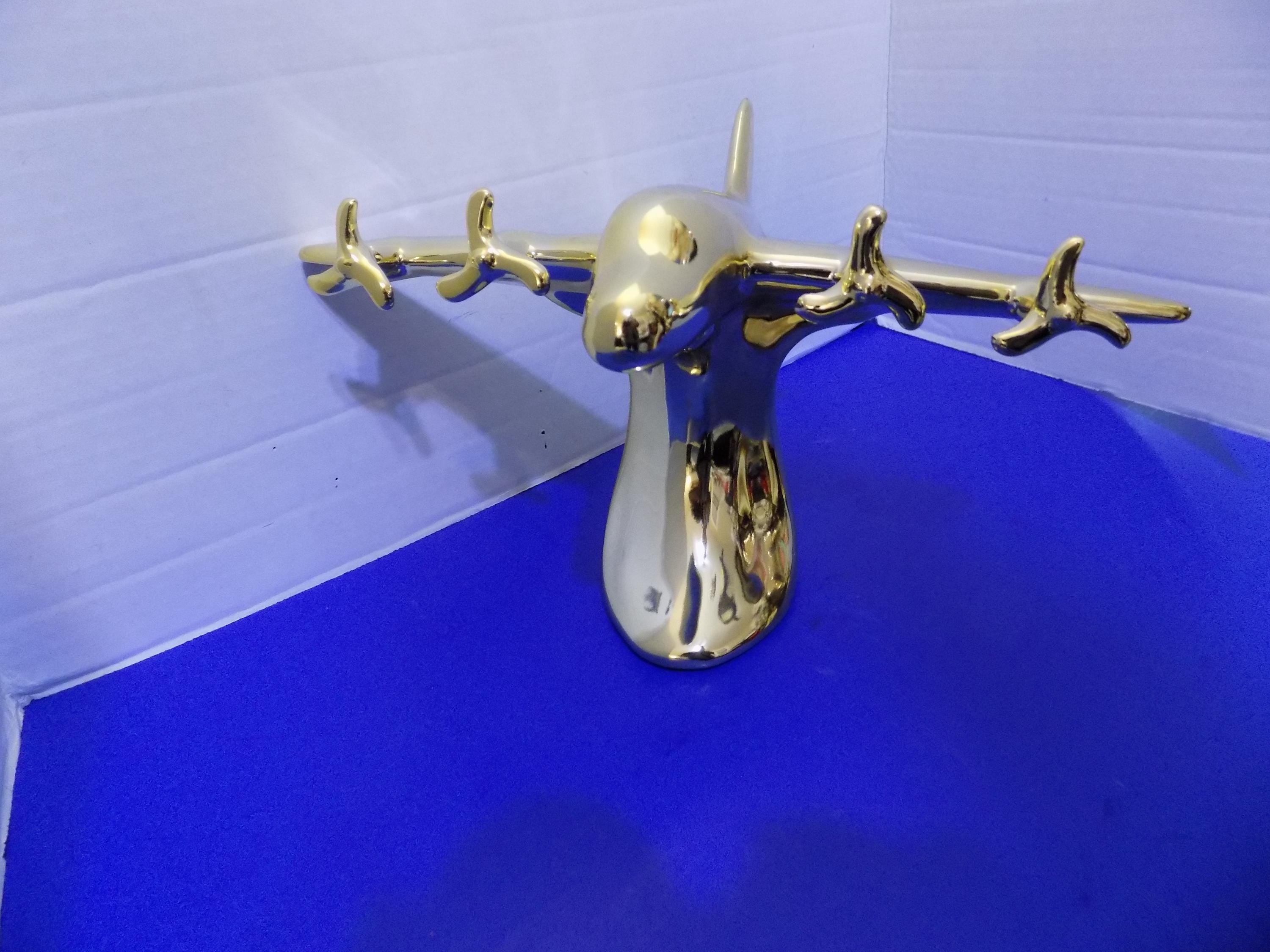 NEW Vintage Style Ceramic Propeller Airplane Statue Figurine Model ...