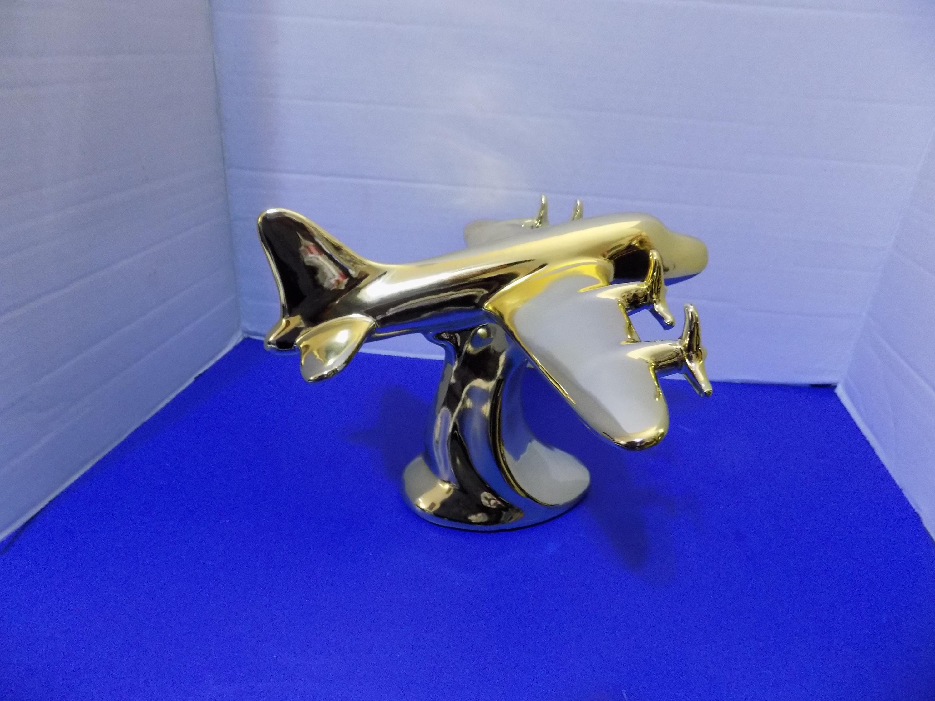 NEW Vintage Style Ceramic Propeller Airplane Statue Figurine Model ...