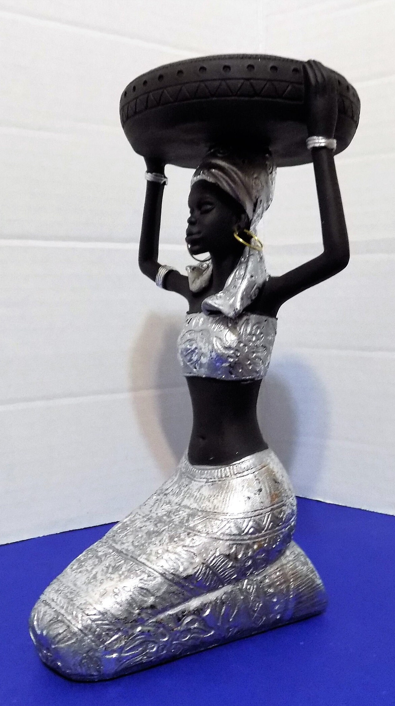 NEW Black African Queen Statue Figurine Candle Holder - Etsy