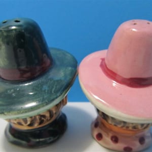 Vintage Ceramic Mexican Spanish Latin Men With Sombreros Salt and ...