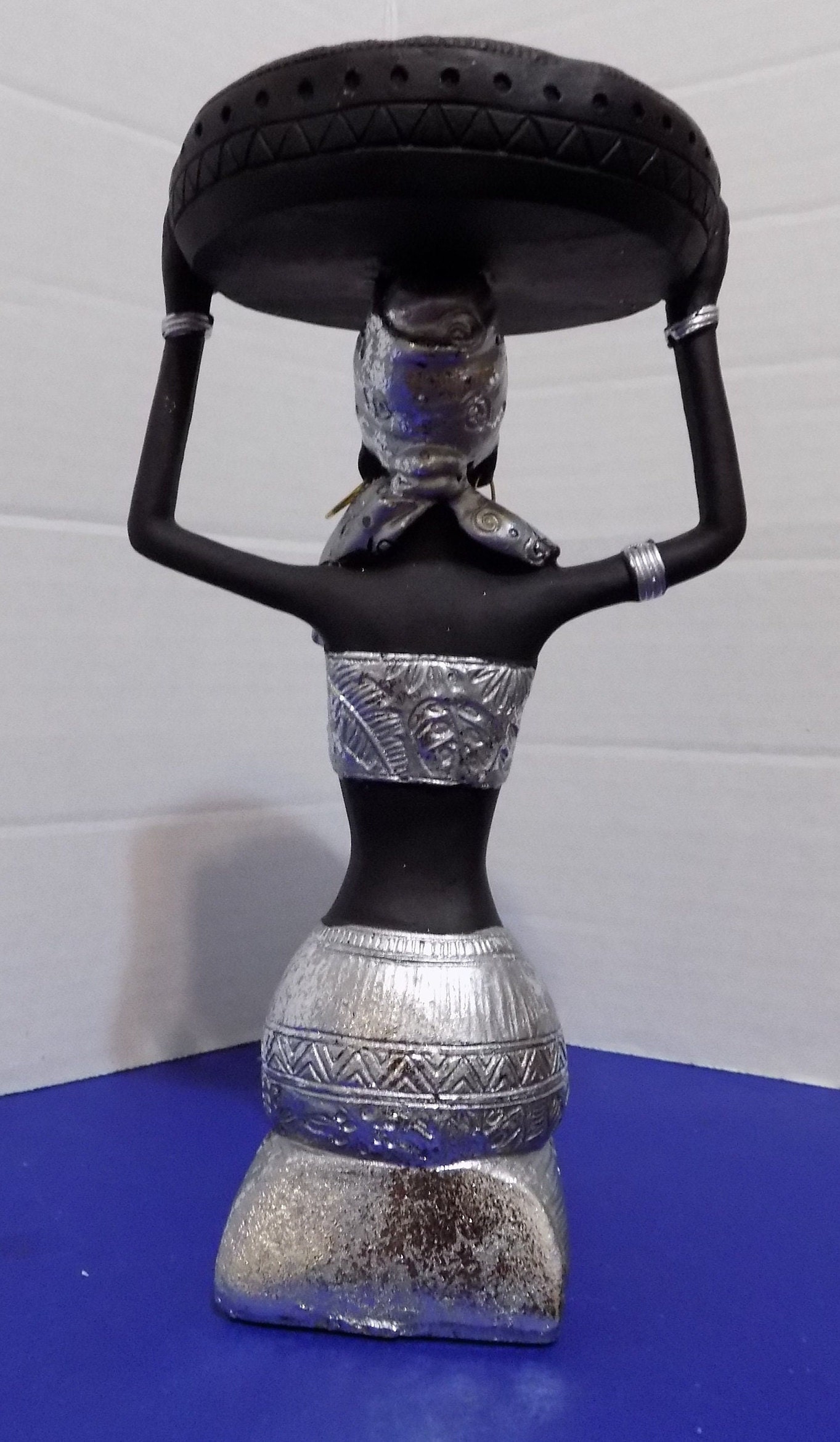 NEW Black African Queen Statue Figurine Candle Holder - Etsy