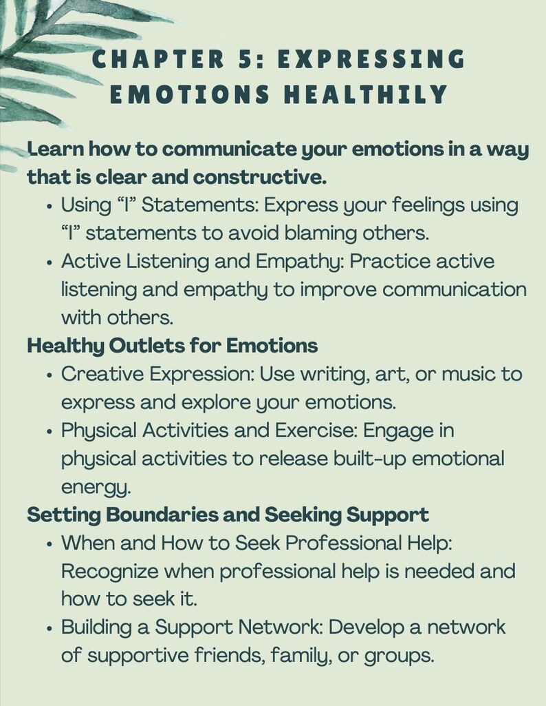 Understanding Emotions - Guide and Workbook - Etsy