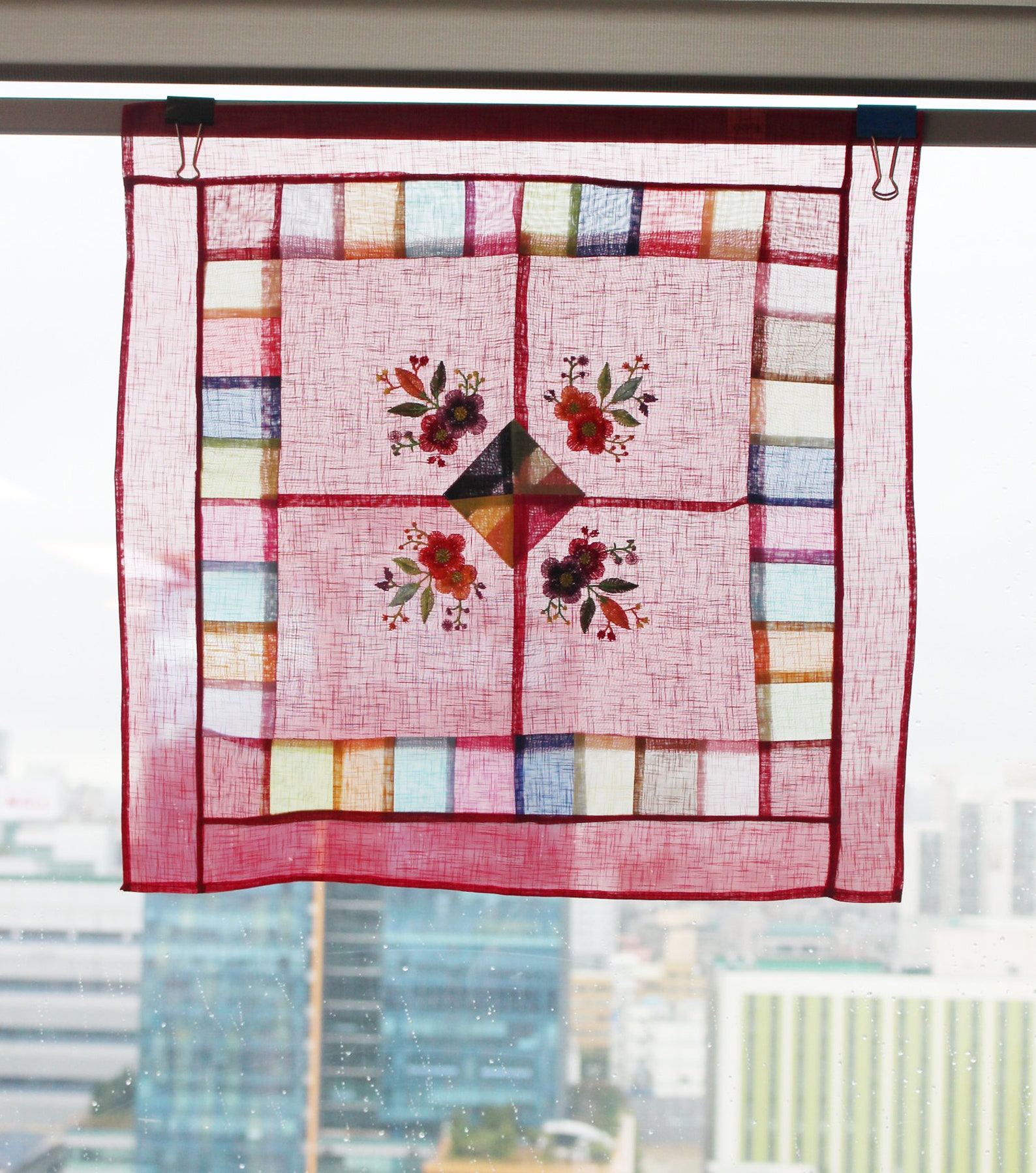 Window Small Patchwork Curtain, Window Treatment, Jogakbo Pojagi With ...