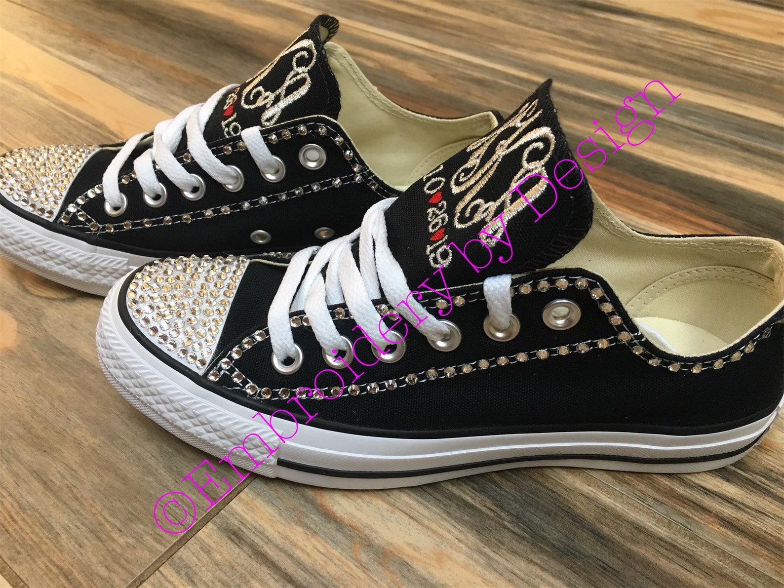 Embroidered Sneaker Bling Wedding Shoes Monogrammed Sneaker - Etsy
