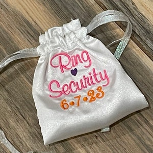 Wedding Ring Pouch, Embroidered Ring Bearer Bag, Wedding Ring Bag, - Etsy