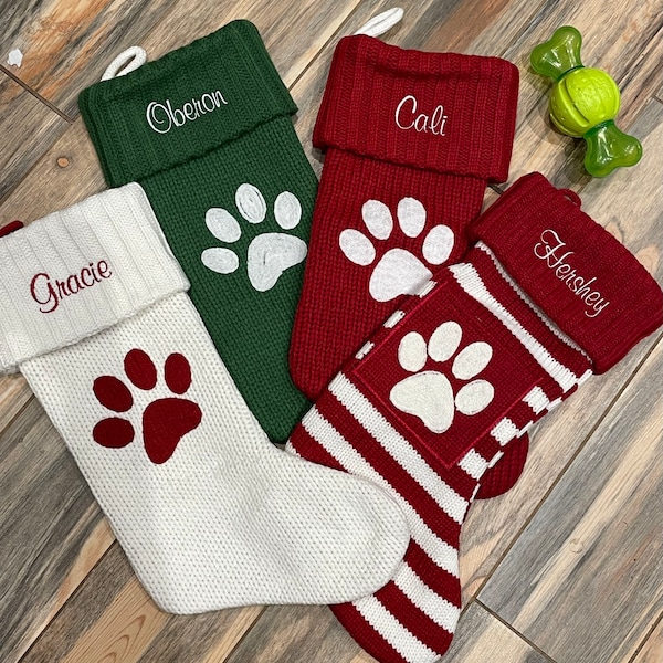 Personalized Dog Knit Stocking - Etsy