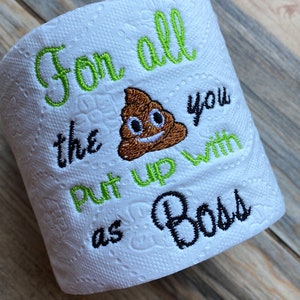 Boss Gift, Embroidered Toilet Paper, Gag Gift, Party Decoration ...