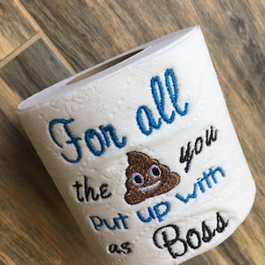Boss Gift, Embroidered Toilet Paper, Gag Gift, Party Decoration ...