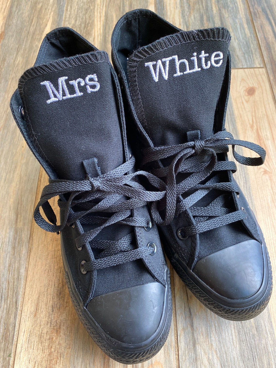 Hi Top Wedding Embroidered sneaker Monogrammed Sneakers | Etsy